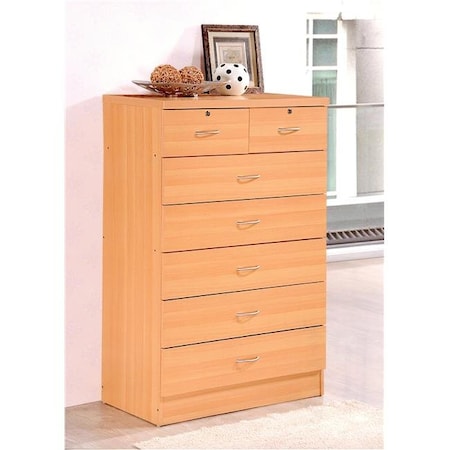 Hodedah Hodedah Hi70Dr Beech 7 Drawer Jumbo Chest Hi70Dr Beech Zoro